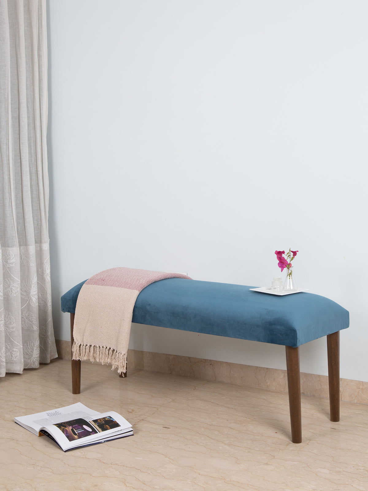 Sophia Bench - Blue Velvet– N SQUARE STUDIO